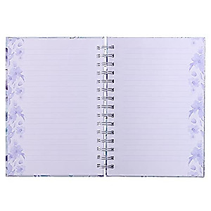 Inspirational Spiral Journal Notebook for Women It is Well With My Soul Blue/Purple Posies Floral Wire Bound w/192 Ruled Pages, Large Hardcover, With Love