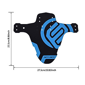 FIFTY-FIFTY Mountain Bike Fender, MTB Mudguard, Front and Rear Compatible, Fits 26", 27.5", 29", Plus Size and Fat Bike Wheel Sizes(Blue)