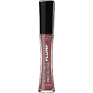 L'Oreal Paris Infallible Pro Gloss Plump Lip Gloss with Hyaluronic Acid, Long Lasting Plumping Shine, Lips Look Instantly Fuller and More Plump, Radiant Mauve, 0.21 fl. oz.