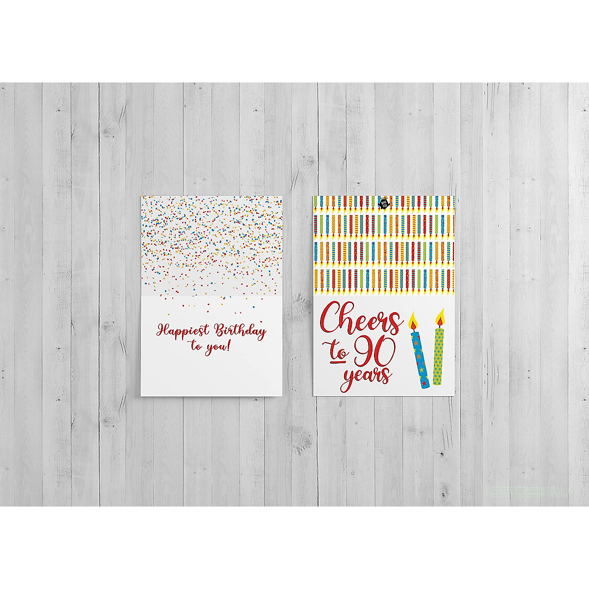 Red Door Inspirations Cheers to 90 Years 90th Birthday Card, Includes Single Card & Envelope