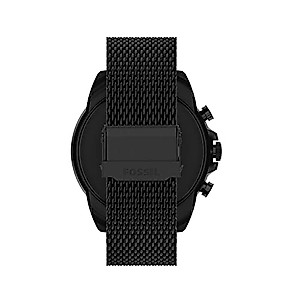 Fossil Unisex Gen 6 44mm Stainless Steel Mesh Touchscreen Smart Watch, Color: Black (Model: FTW4066V)