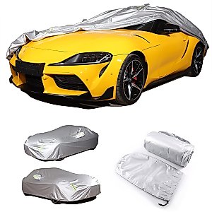 Custom-Fit All Weather Waterproof Automobiles Cover Compatible with Supra GR A90 A91 MK5 2019-2024 Indoor Outdoor Snow Rain Dust Hail Protection Full Auto Vehicle Can Long-Term Use Exterior Car Cover