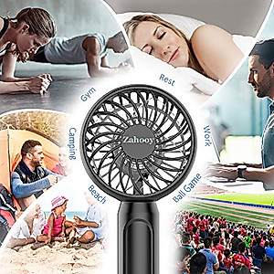Zahooy Mini Handheld Fan,Small Personal Desk Fan,USB Rechargeable Battery Operated Portable Fan with 4 Adjustable Speeds,Strong Wind Cooling Fans for Office Travel Outdoor Camping Home Fitness(Black)