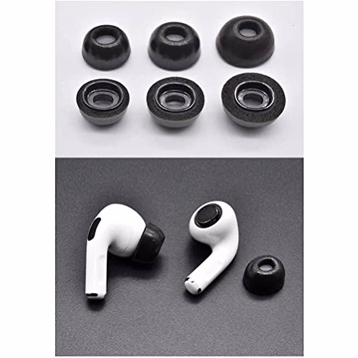 Zotech Fit in Case Replacement 3 Pairs Memory Foam Ear Tips for Apple Airpods Pro 1st & 2nd Gen (S/M/L)