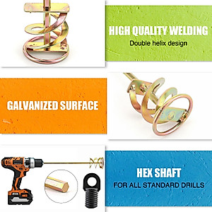 Paint Mixer for Drill - Drill Paint Mixer Works with Any Drill Bit - Rust-Proof Paint Stirrer for Drill - Paint Stirring Drill Attachment for 1-5 Gallon Bucket - Drill Mixer for Paint, Resin & Epoxy