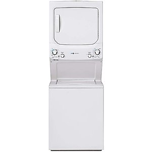 GE GUD27GESNWW 27" Gas Laundry Center with 3.8 cu. ft. Washer Capacity and 5.9 cy. ft. Dryer Capacity in White