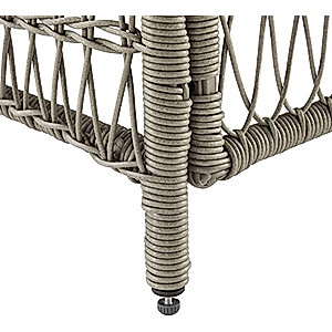 Crosley Furniture Thatcher Wicker Outdoor Chair for Porch, Deck, Backyard, Driftwood with Creme Cushions