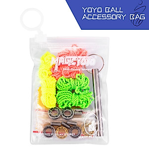 MAGICYOYO Complete Yoyo Bearing Pack, 10 Ball Golden Unresponsive Yoyo Bearing + Size C 8 Ball Yoyo Bearing + Narrow C Responsive Yoyo Bearing + Bearing Removal Tool + 6 Yoyo Strings + 6 Yoyo Axles