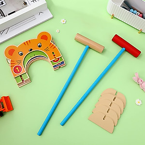 Toddmomy 1Set Wooden Croquet Set,Kids Animals Croquet Set Indoor Outdoor Croquet Game Set for Boys and Girls Gift