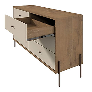 Manhattan Comfort Joy Wood 6 Drawer Double Dresser in Red