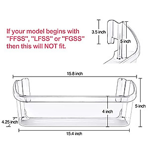 Upgraded 240323002 Refrigerator Door Bin Shelf Replacement For Frigidaire,Kenmore Refrigerator Door Shelf Replacement Parts AP2115742 PS429725 240323000,2 Bottom Shelves Shelf with Soda Can Organizer