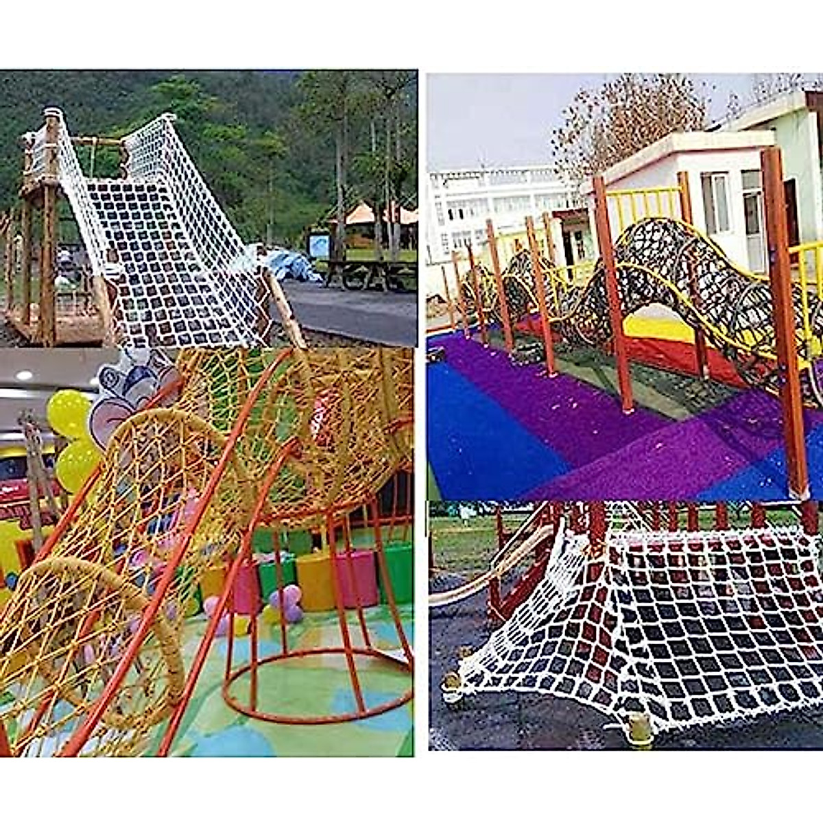 EkiDaz HXRW Rope Net Climbing Net for Kids Climbing Cargo Net Indoor Outdoor Safe Nets for Obstacle Course Playground Treehouse Playground Sets for Backyards (Size : 3 * 4m(9.9 * 12.12ft))