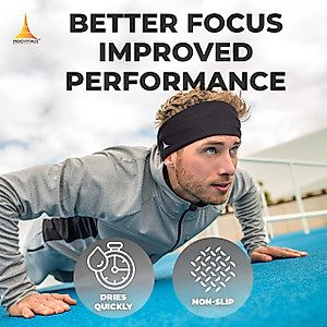 French Fitness Revolution - Stretchy Sports Headband for Men & Women - Guys Sweatband for Running, Cycling, Basketball, Yoga, Fitness - Moisture Wicking Workout Hairband - Made in Europe
