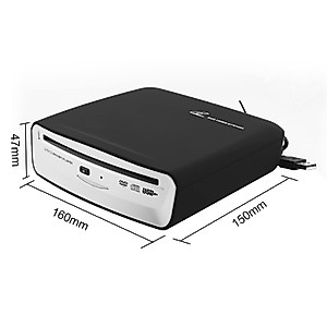 ASVEGEN USB External CD Drive VCD DVD MP4 Player for Car Android, Black & Silver