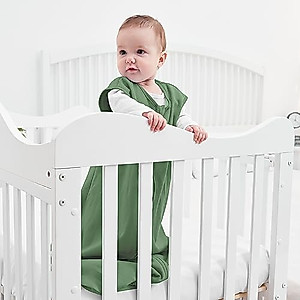 Yoofoss Baby Sleep Sack 12-18 Months Baby Wearable Blanket 100% Cotton 2-Way Zipper TOG 0.5 Toddler Sleeping Sack, Comfy Soft Lightweight Sleep Sacks for Babies - Dark Green (Large)