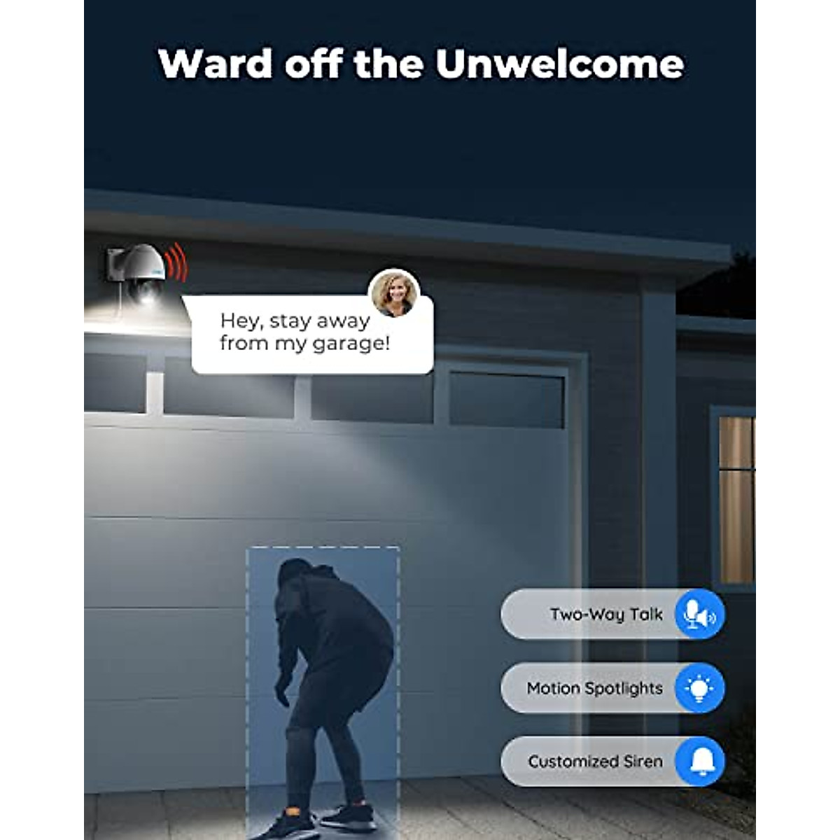 REOLINK 4K PTZ Outdoor Camera, PoE IP Home Security Surveillance, 5X Optical Zoom Auto Tracking, 3pcs Spotlights Color Night Vision, Two Way Talk, Up to 256GB SD Card(Not Included), RLC-823A
