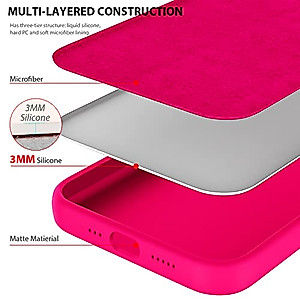ZUSLAB Nano Silicone Case Compatible with Apple iPhone 12/ iPhone 12 Pro 2020, Liquid Silicone Rubber Shockproof Soft Full Protection Cover - Neon Pink