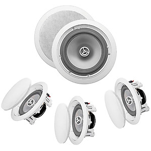OSD Audio ICE600WRS 6.5" in-Ceiling/in-Wall 300W Water-Resistant Outdoor Speaker Set of 4 Speakers
