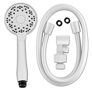 Waterpik High Pressure Hand Held Shower Head With Hose, Power Spray 5-Mode, White FPC-551E
