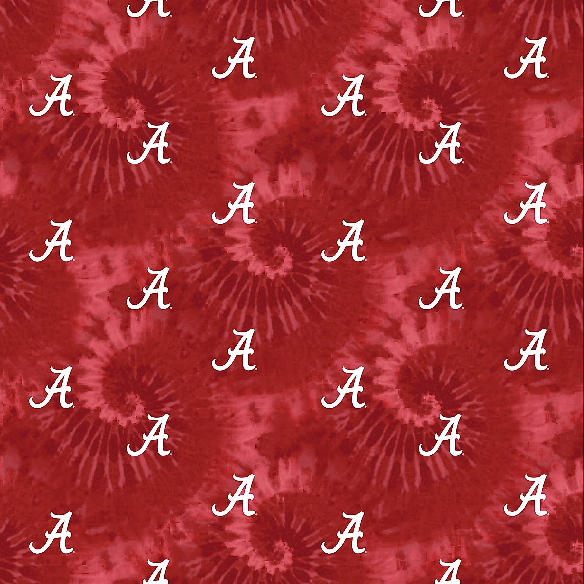 University of Alabama Cotton Fabric by Sykel-Licensed Alabama Crimson Tide Tye Dye Cotton Fabric