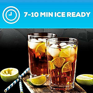 SUGGAR Ice Maker Machine – Mini Ice Machine with Scoop & Basket, 1.8 lbs Storage - Make 26 lbs Ice in 24 Hours – Self Cleaning Mode with Drainage Compact – Portable Ice Cube Maker (Indoor Outdoor)