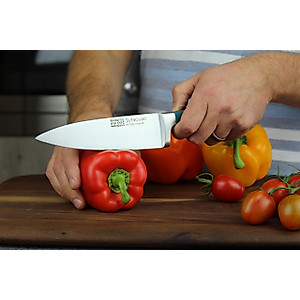 Taylors Eye Witness Syracuse Kitchen Knife 3pce Set - Paring 8cm/3.5”, Chefs 15cm/6” & Cooks All Purpose 13cm/5” Cutting Edge. Ultra Fine, Razor Sharp Blade. Soft Textured Grip Air Force Blue Handle