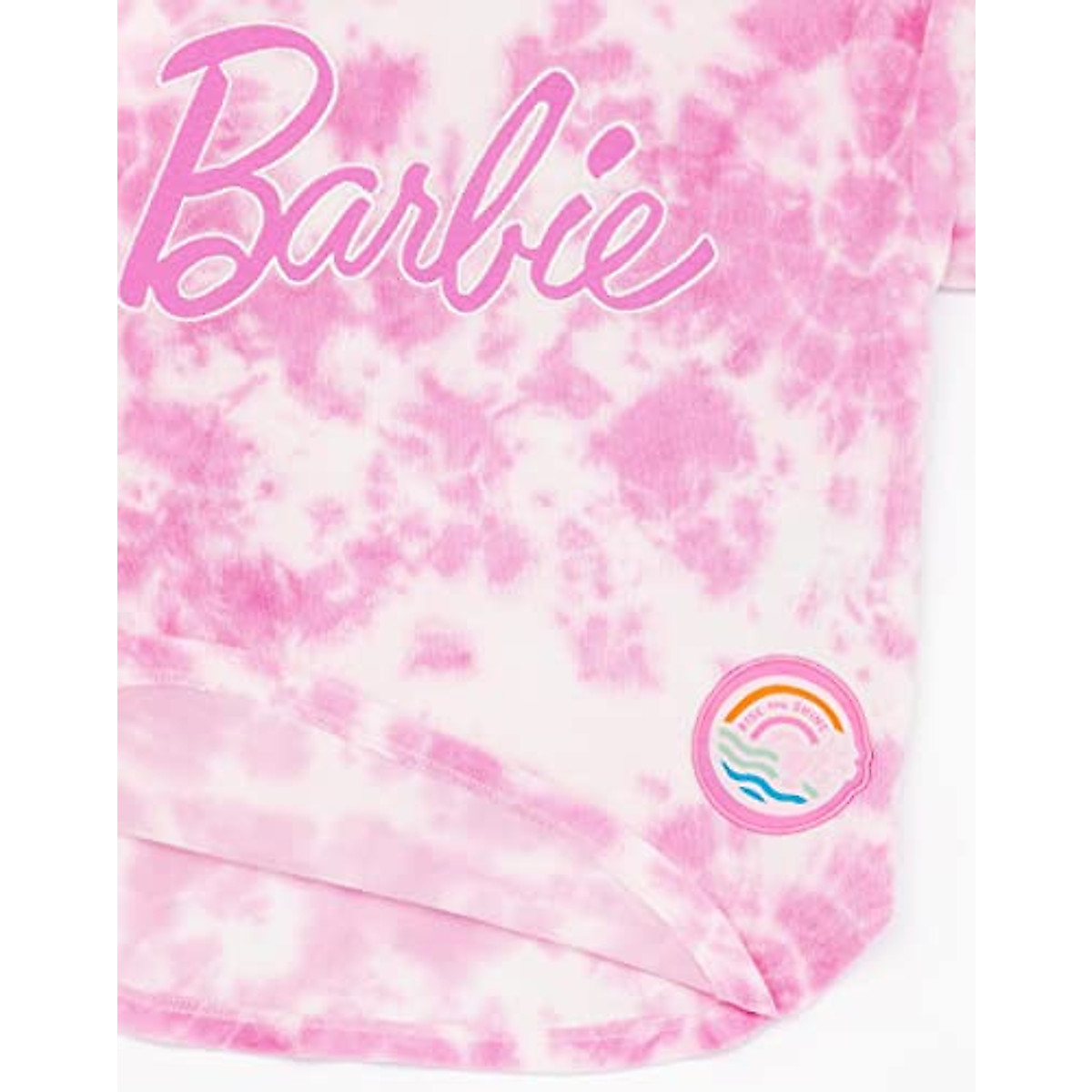 Barbie Girls Towel Poncho | Kids Pink Tie Dye Wearable Bath Towel | Doll Graphic Changing Robe | Cosy Swimwear Beach Cover Up