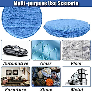FONAROLL Microfiber Wax Applicator Pads, Car Wax Applicator with Finger Pocket, Buffing & Detail Polishing Foam Pads for Car Cleaning and Fine Polishing (5 inch, 6 Pack)