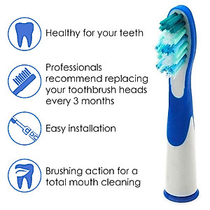 Replacement Toothbrush Heads for Oral B Sonic Complete Brush Heads Refills 4 Pack Oralb Braun Compatible Replacement Brush Heads for Sonic, Sonic Complete & Vitality Sonic Oral-B Electric Base