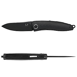 Miki Camping Pocket Folding Japanese Knife for EDC, 2.72" Blade Small Knife, Handle with Black PVD Steel and G10, w/ D2 Black PVD Steel Blade, Camping Outdoor for Everyday Carry