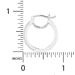 925 Sterling Silver 1/4 Carat Certified Round Diamond Hoop Earring for Women