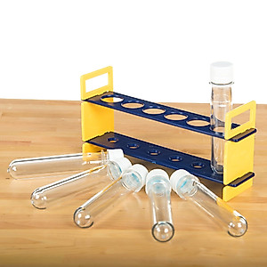 Steve Spangler's Large Plastic Test Tubes & Rack, 6 Bottles & 1 Rack