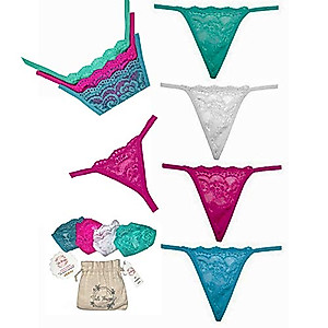 Low Rise Medium Thongs Women's Sexy Lace Thong T Back Cotton G-String Panties