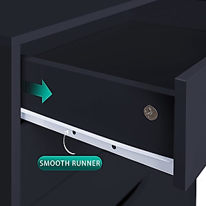 Naomi Home 9 Drawer Dresser for Bedroom, Stylish Tall Makeup Dressers, Storage Shelves, Small Dresser for Closet with 200 lbs Capacity - Black