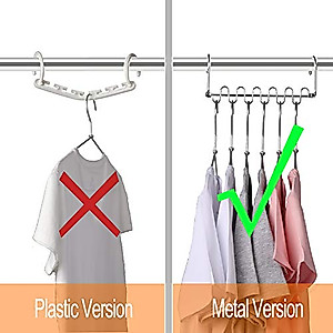 GEFTOL Metal Space Saving Hangers 12 Slots New Version Hanger Magic Cascading Hanger Closet Wardrobe Clothes Organizer(4 Pack)