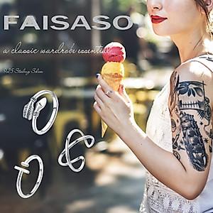 FIASASO 3PCS 925 Sterling Silver Open Adjustable Rings for Women Men Minimalist X Cross Arrow Stackable Rings Set Size 6-9 silver