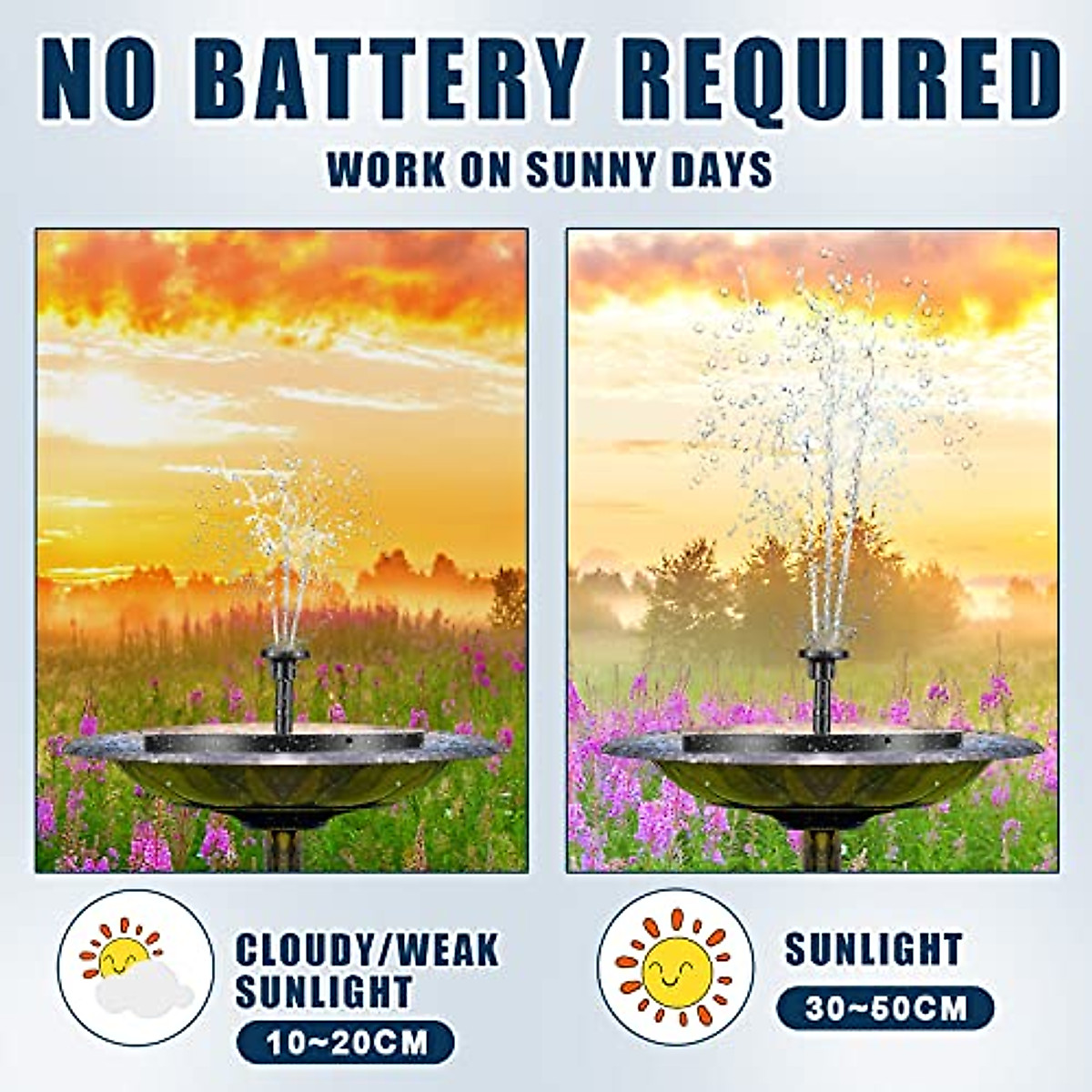 Kittmip 4 Pack Solar Bird Bath Fountain Pump Solar Fountain with 6 Nozzle Solar Water Fountain Floating Solar Fountain Panel Solar Powered Bird Bath Fountain for Pond Garden Fish Tank Pool (6.3 Inch)