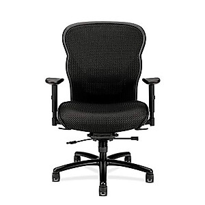 HON Wave Mesh Big and Tall Executive Chair | Knee-Tilt | Adjustable Arms | Black Fabric Seat | HVL705 Model