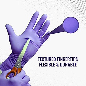 SafeWay Disposable Nitrile Gloves, 200 Pack, Powder-Free, Latex-Free & Non-Sterile Gloves, Ambidextrous Gloves with Textured Fingertips, Food & Medical-Grade for Cooking, Cleaning, Pet Care, Small