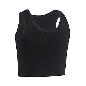 JARAZIN Women Transgender Tomboy FTM Pull On Closure Elastic Chest Binder Pullover Tank Top (Medium, Black)