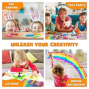 Shuttle Art Tempera Paint Sticks, 31 Pack Solid Tempera Paint Set, 30 Colors with 1 Drawing Pad for Kids, Washable, Super Quick Drying, Works Great on Paper Wood Glass Ceramic Canvas