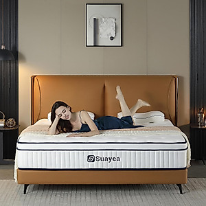 SUAYEA Queen Size Memory Foam Hybrid Mattress - Medium Firm - Beige