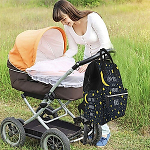Sky Full of Moon and Star Diaper Bags Backpack I Love You to The Moon and Back St Valentines Day Inspirational Quote Travel Mom Backpack