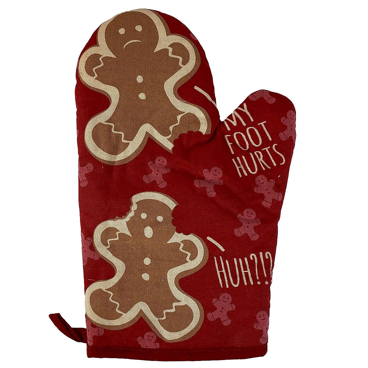 My Foot Hurts Oven Mitt Funny Christmas Eaten Gingerbread Cookies Novelty Kitchen Glove Funny Graphic Kitchenwear Christmas Funny Food Oven Mitt
