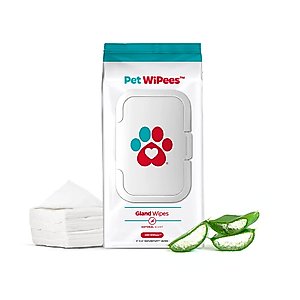 Pet Parents® Pet WiPees™ Gland, Dog Wipes for Paws & Butt, Cat & Dog Butt Wipes, Dog & Cat Gland Cleaning Wipes, 100ct (100 Count (Pack of 1), Natural)