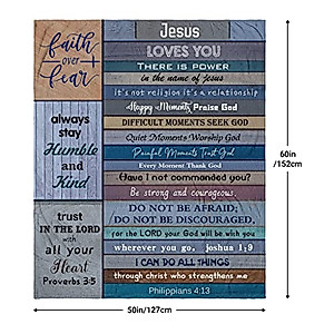 Tsefiwo Christian Blanket Christian Gifts for Women Faith Inspirational Gifts for Women, Catholic Bible Verse Throw Blanket Religious Gifts for Women Christian Gifts for Men 60"x50"