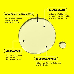 Starface Exfoliating Night Water, Face Exfoliator for Acne-Prone Skin, Made with AHAs, BHA, and PHA, Oil Free, Cruelty Free, and Vegan, 4.1oz