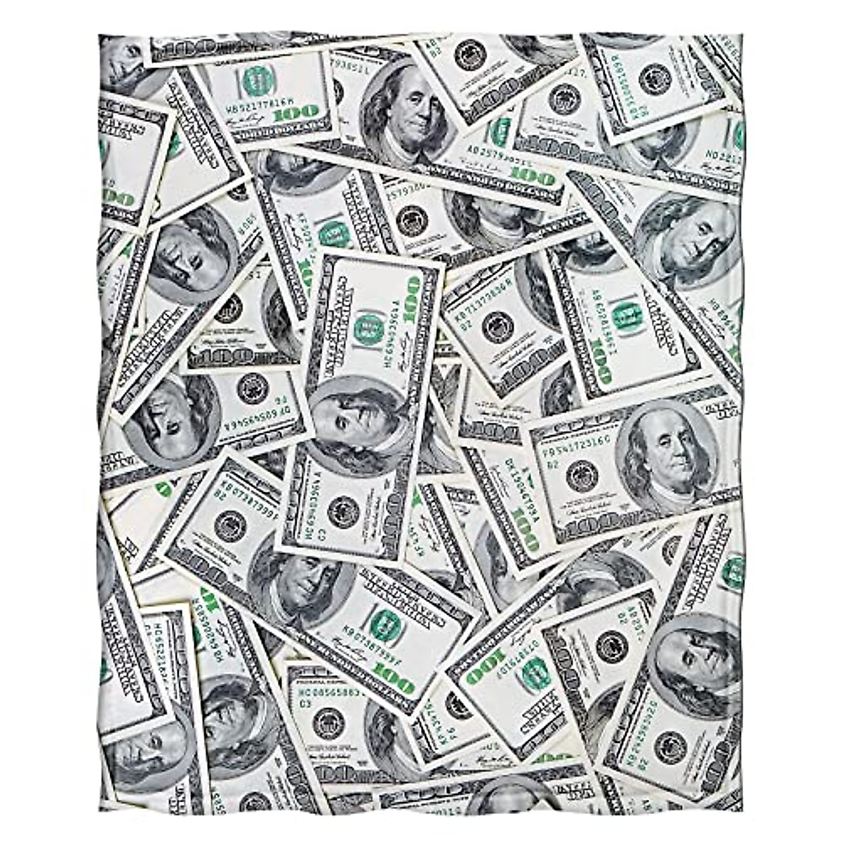 Levens Money Throw Blanket Gifts for Women Girls Boys, 100 Dollar Bill Print Decor for Couch Bed Sofa Travelling Camping, Birthday Christmas Soft Cozy Lightweight Blankets for Kids Adults 50"x60"