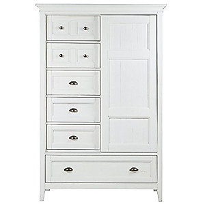 BOWERY HILL Modern Wood Relaxed Traditional Soft White Sliding Door Chest