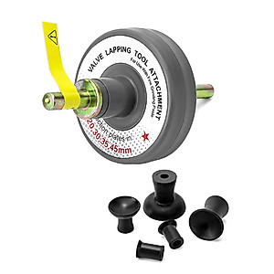QWORK Valve Lapping Tool Kit, Universal Valve Lapping Attachment Tool for Grinding Small Engine, 5 Suction Plates, 1000rpm to 1250rpm